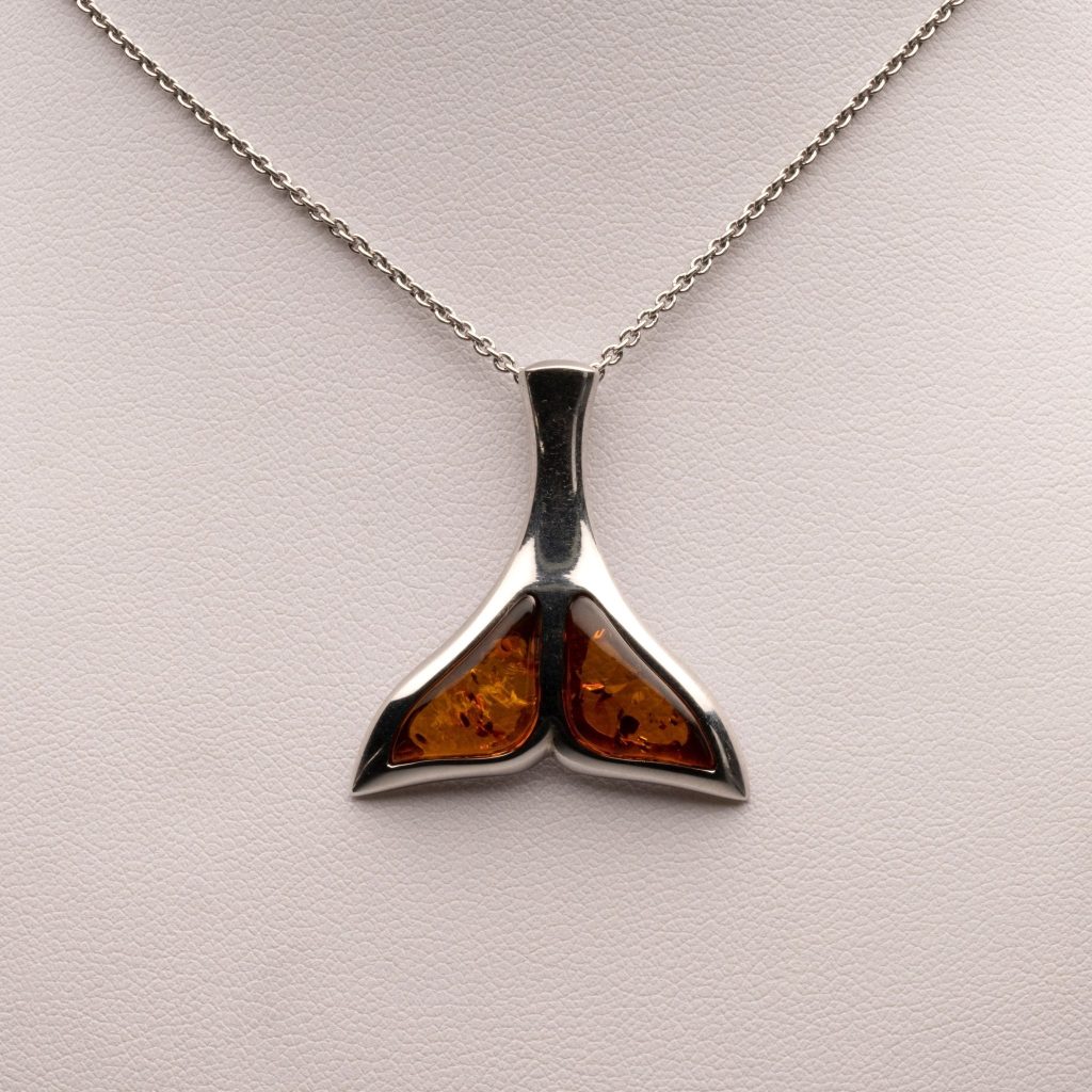 Amber Dolphin Tail Pendant - Astro West
