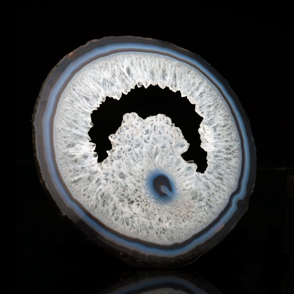 Large Polished Agate Geode Slice with Quartz Center – 2.97 lb - Astro West