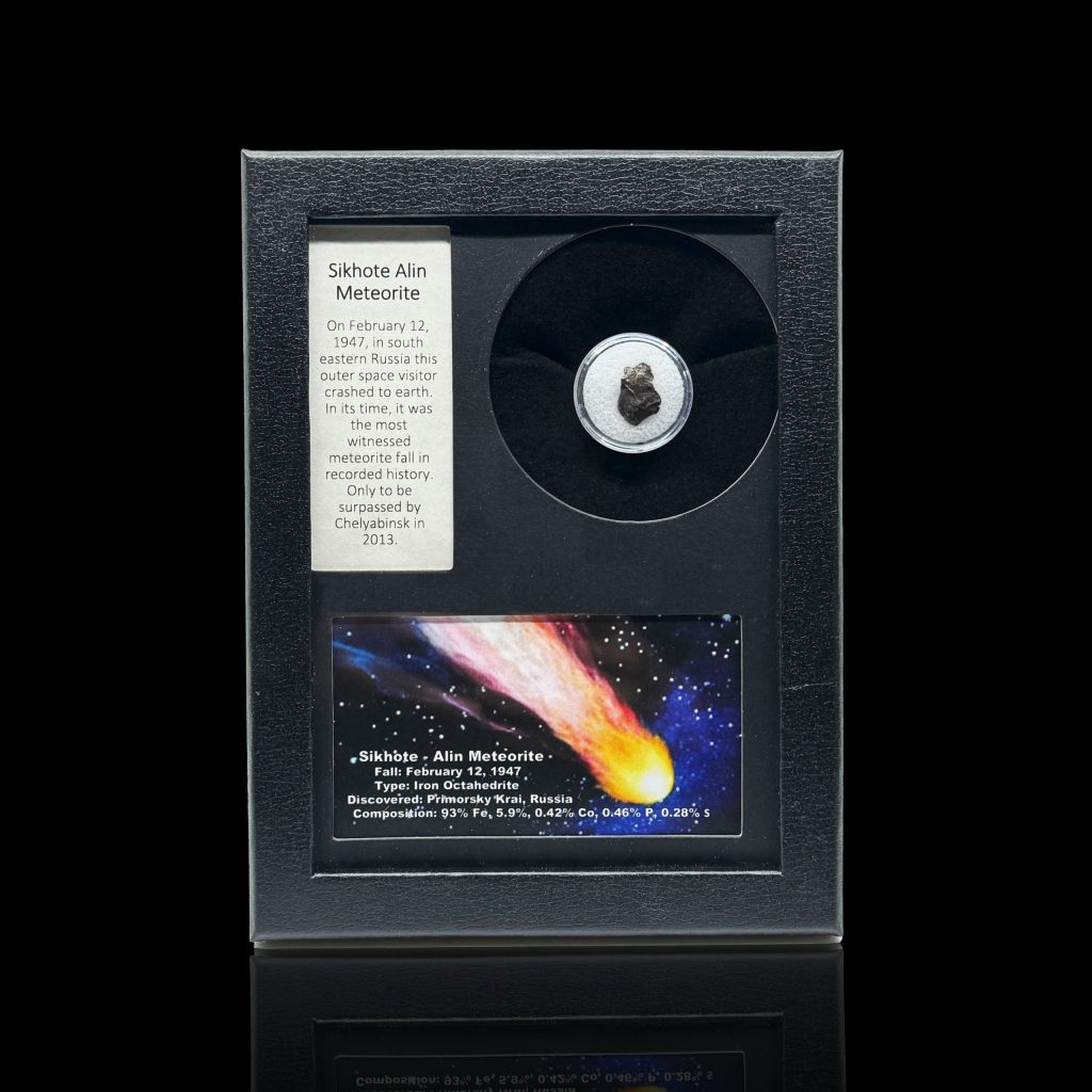 Authentic Sikhote-Alin Meteorite in Collector’s Box - Astro West