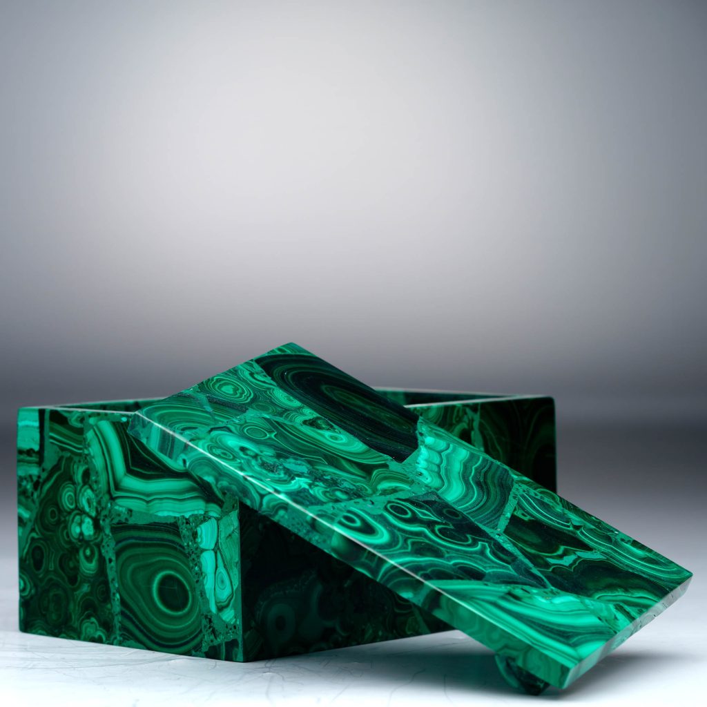 Hand‑Carved Malachite Box – Natural Stone Keepsake Storage - Astro West