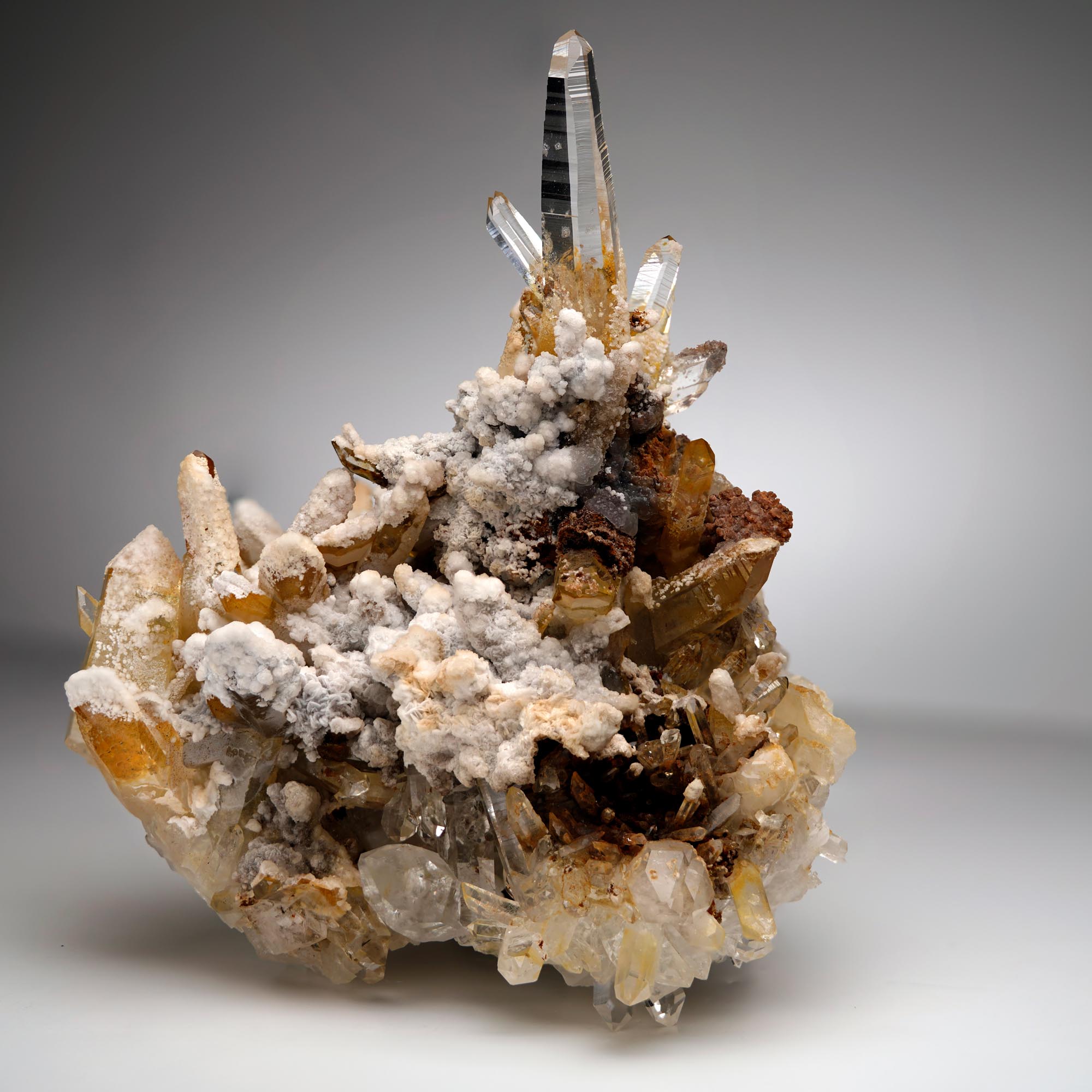 Calcite on Quartz From Colombia - Astro West