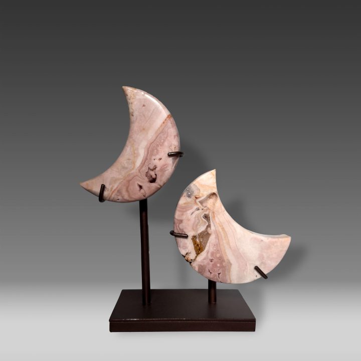 Pink Amethyst Crescent Moon Display - Astro West