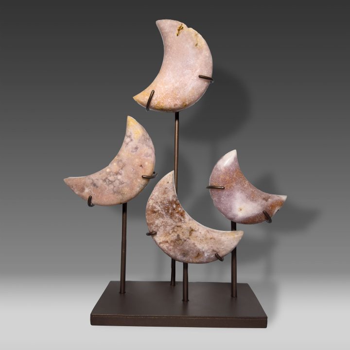 Pink Amethyst Crescent Moon Display - Astro West