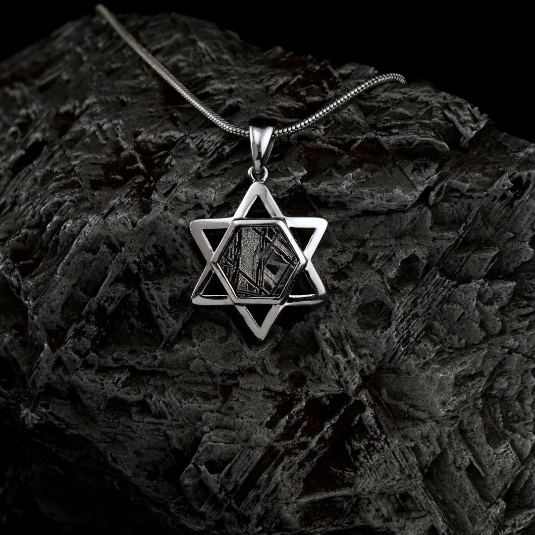 Handcrafted Muonionalusta Meteorite Star of David - Astro West