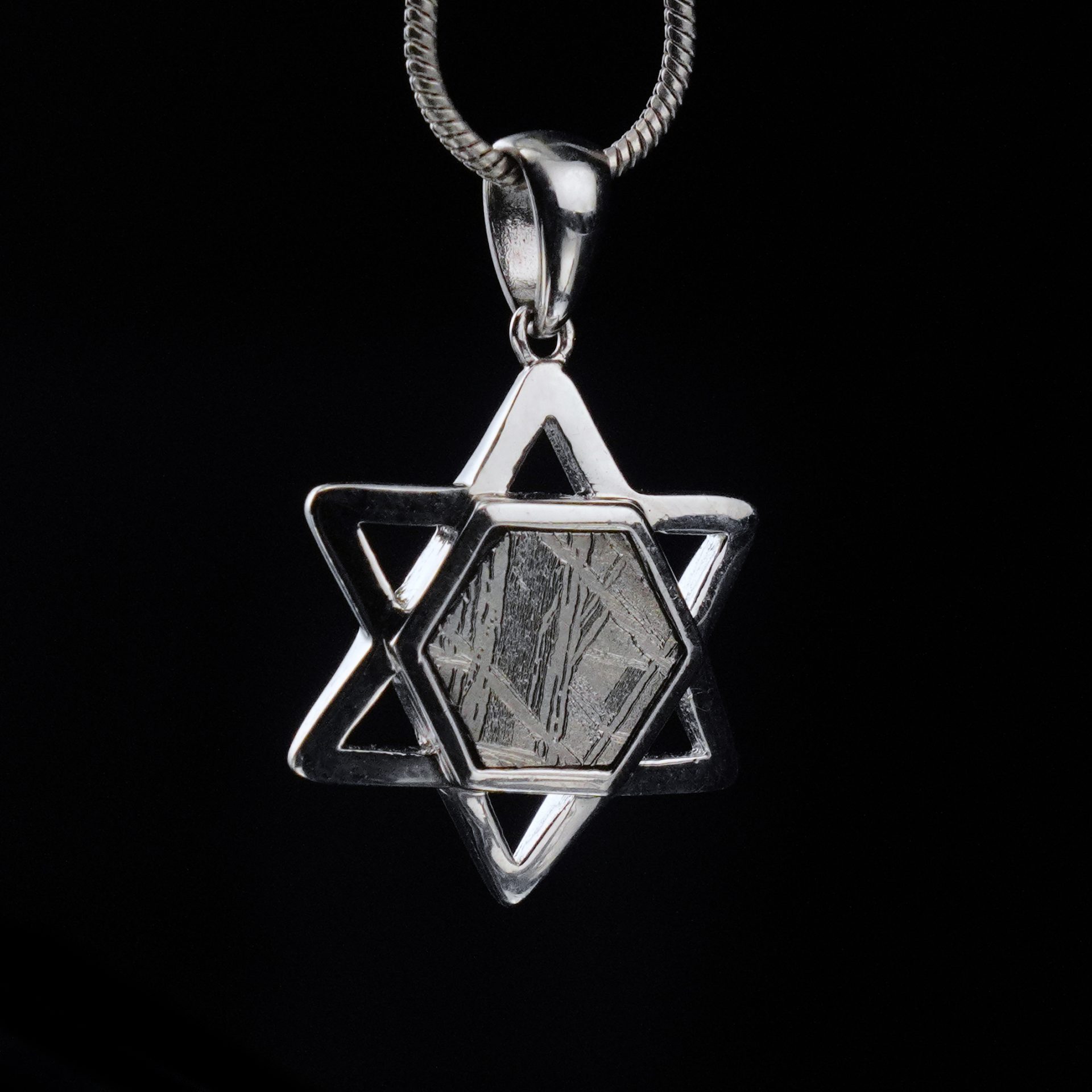 Handcrafted Muonionalusta Meteorite Star of David - Astro West