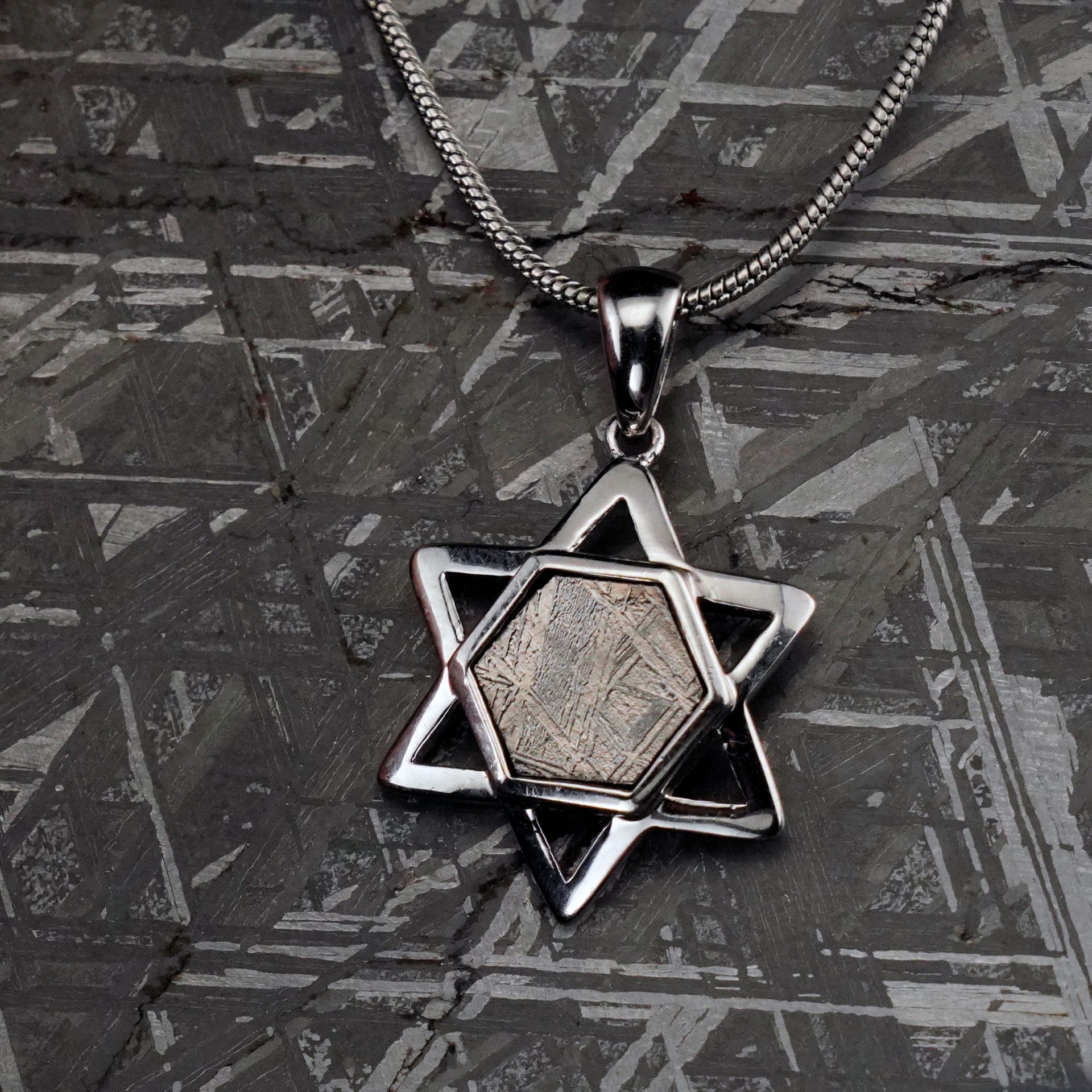 Handcrafted Muonionalusta Meteorite Star of David - Astro West