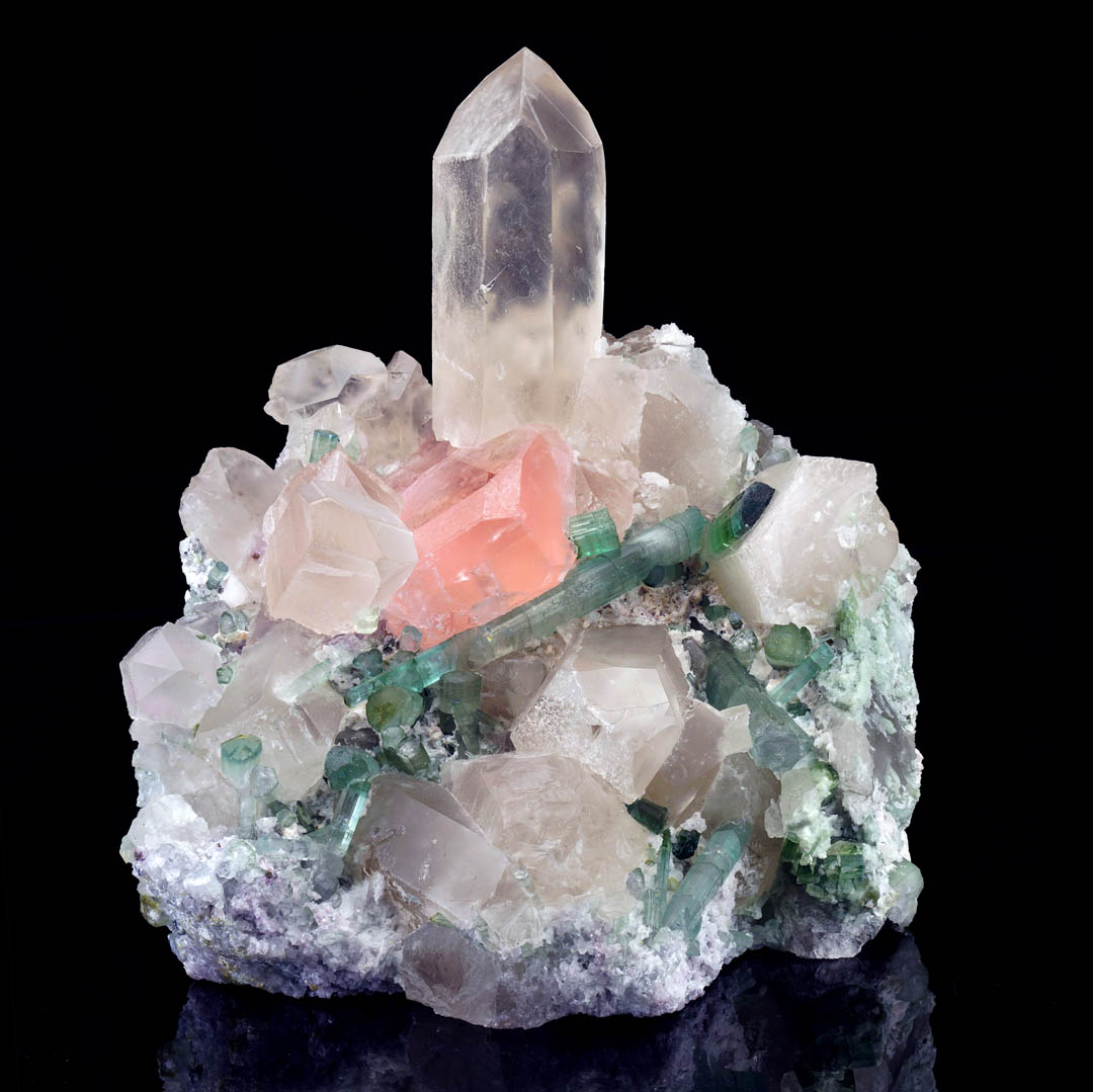 Morganite with Tourmaline and Quartz from Kunar, Afghanistan ...
