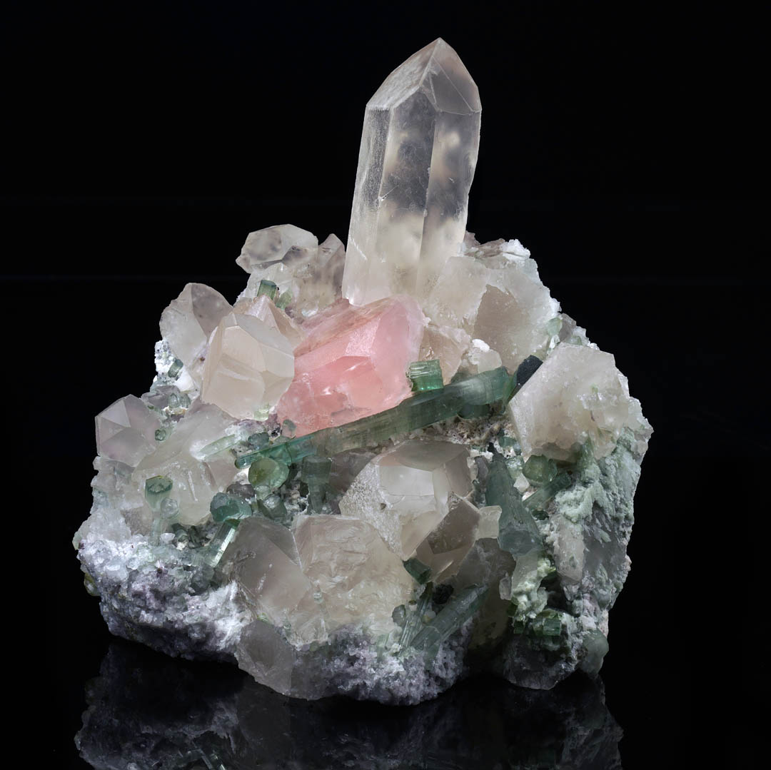 Morganite with Tourmaline and Quartz from Kunar, Afghanistan ...