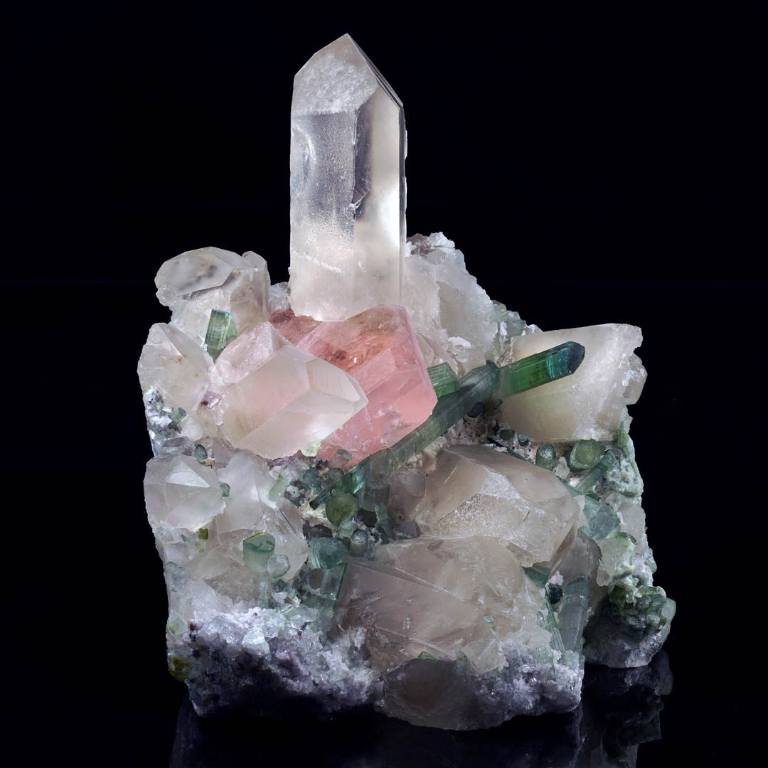 Morganite with Tourmaline and Quartz from Kunar, Afghanistan ...