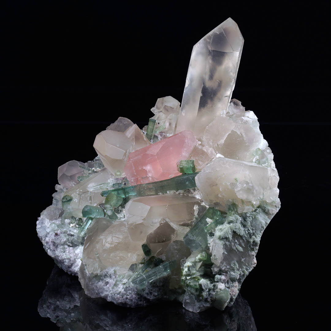 Morganite with Tourmaline and Quartz from Kunar, Afghanistan ...