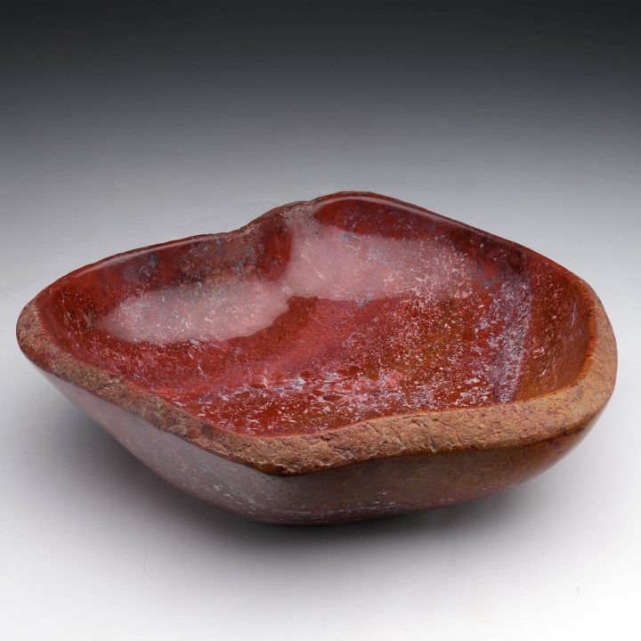 Red Petrified Wood from Indonesia – Natural Polished Fossil Bowl ...