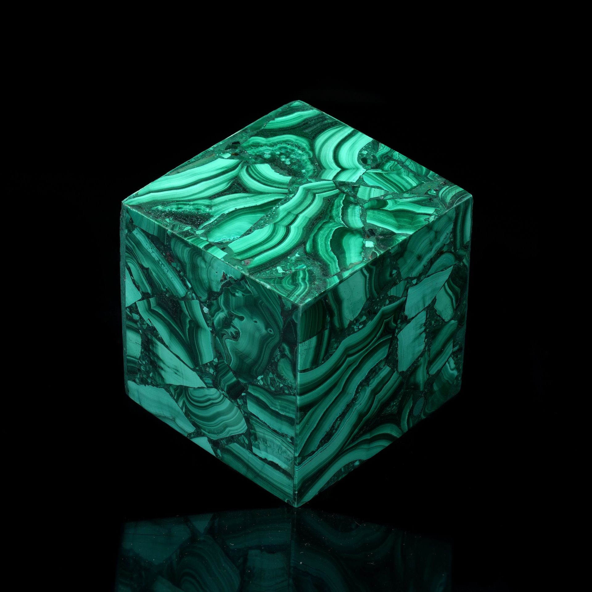 Genuine Malachite Cube – Polished Mineral Home Décor Desk Accent ...